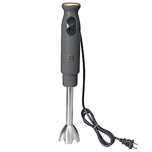 Beautiful Immersion Blender with 500ml Chopper and 700ml Measuring Cup, by Drew Barrymore (Oyster Gray)