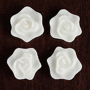 TABLECLOTHSFACTORY White Floating Rose Candle-20/pk
