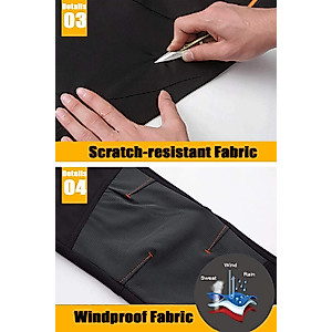 MAGCOMSEN Hiking Pants Mens Waterproof Pants for Men Softshell Winter Pants for Men Ski Pants Snowboard Pants for Men Lt Grey