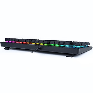 HUO JI E-Element Mechanical Eagle Z-77 Programable RGB Backlit Mechanical Gaming Keyboard with DIY Blue Switches, 88 Keys Anti-Ghosting,UK Layout, Black