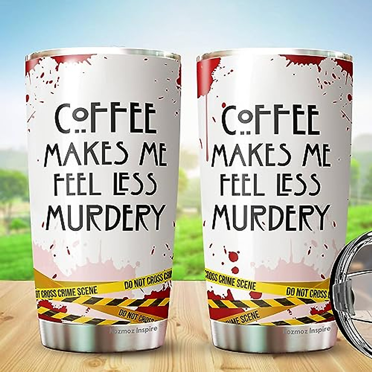 Kozmoz Inspire Halloween Decorations Halloween Gifts Horror Movies Lover Gifts Halloween Mugs Crime Scene True Crime Tumbler 20Oz Gifts for Men Women Friends on Christmas Birthday Coffee Tumbler
