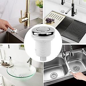 Air Pressure Bath Switch Tub Spa Massage Bath Garbage Waste Disposal Air Switch Push Button Garbage Disposal Sink Top Air Switch(White,Size:32mm)