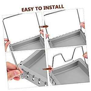 Hoement 2pcs Desktop Storage Rack Desktop Stand Metal Stand Wall Mounted Dish Drying Rack Cutting Board Rack Pan Lid Holder Pot Lid Stand Pan Cover Rest Home Supply Cooking Ladle Holder