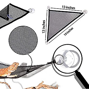 kathson Bearded Dragon Hammock Lounger Reptile Breathable Mesh Hammocks Hanging Vines Plants Tank Accessories Habitat Decor for Lizard Gecko Snake Chameleon Iguana Amphibians(3 PCS)