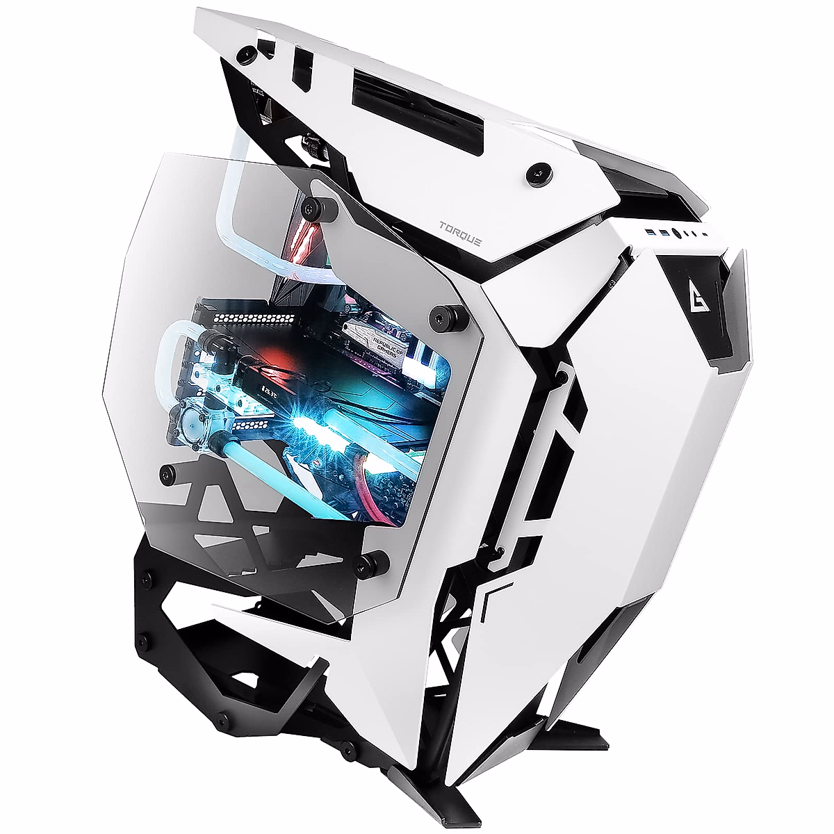Antec Torque White/Black Aluminum ATX Mid Tower Computer Case/Winner of iF Design Award 2019, Torque Black/White
