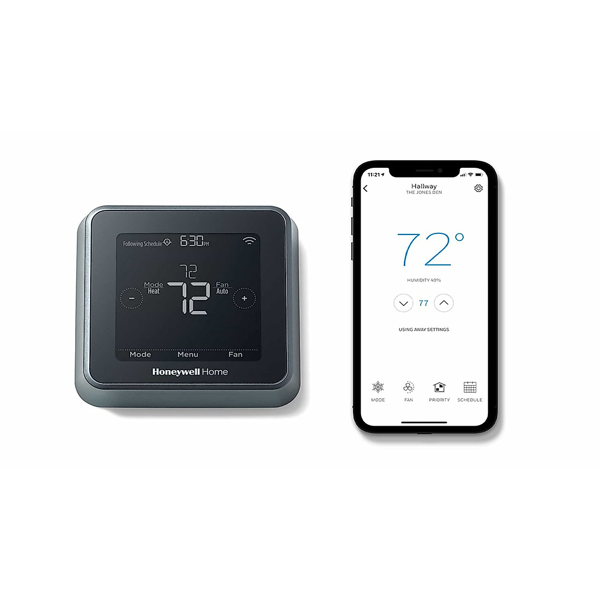 Honeywell Home RCHT8610WF T5 Smart Thermostat Energy Star Wi-Fi Programmable Touchscreen Alexa Ready - C-Wire Required