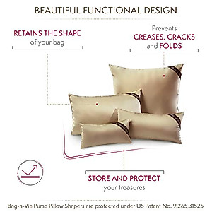 Bag-a-Vie Purse Pillow Shaper Insert - Luxury Purse and Handbag Shapers [4-Pack] - Champagne