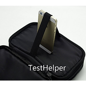 TestHelper KCH19 Double Layered & Padded Carrying Zipper Case with Wrist Strap Use for Handheld Multimeter,Phase Indicator,Thermometer, Calibrator,Clamp Meter