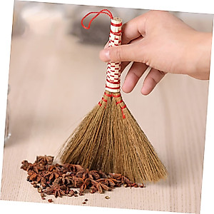 SKISUNO 1 Set Mini Broom Set Floor Broom Multi-Function Mini Dustpan Table Brush Mini Cleaning Broom Miniature Dustpan and Brush Household Table Broom Dust Pan Toy Small Table Broom Wooden