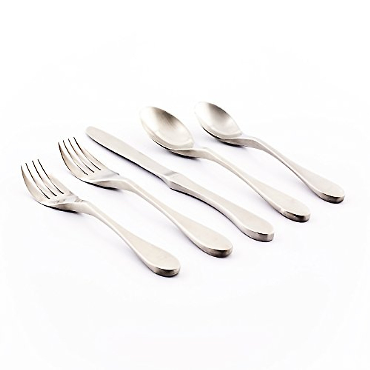Knork Original Collection Cutlery Utensils 18/10 Stainless Steel Flatware Set, 20 Piece, Matte Silver