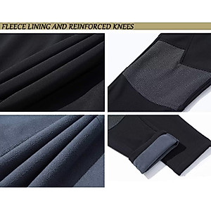 TACVASEN Men's Outdoor Hiking Pants Winter Snow Ski Pants with Zipper Pockets Tactical Softshell Pants Warm Outdoor Pants for Men