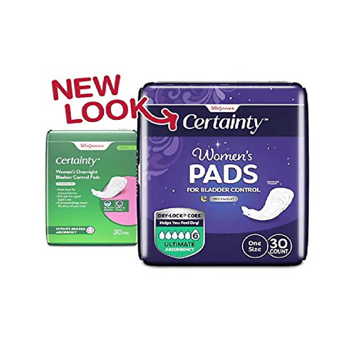 WalgreensCertainty Women's Overnight Bladder Control Pads, Ultimate Absorbency 30.0ea (5pack)