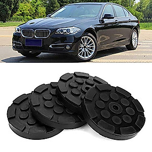 4 Pcs Car Auto Jacking Lift Pads, Black Car Round Rubber Arm Pads Auto Jacking Lift Pads Weightlifter Accessories, Universal Black Jack Stand Pads for Safe Lifting