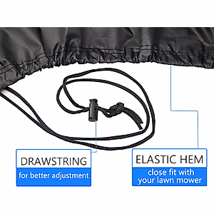 Riding Lawn Mower Cover Waterproof Heavy Duty 420D Polyester Oxford Tractor Cover Fits Decks up to 54" ,Waterproof and UV, Dust, Dirt, Wind Protection with Drawstring Storage Bag,Black