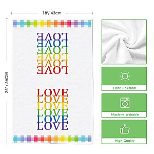 Artoid Mode Watercolor Rainbow Love Pride Gnomes LGBT Home Kitchen Dish Towels, 18 x 26 Inch Ultra Absorbent Coffee Tea Bar Hand Towels Bathroom Gift for Cooking Baking Set of 4