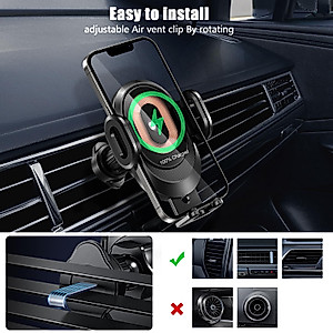 Wireless Car Charger, 15W Qi Fast Charging Auto Clamping Car Charger Phone Holder Mount, Touch Control Air Vent Cell Phone Holder for iPhone 15/14/13, Samsung S23/S22, Pixel 7,etc
