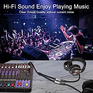 XMSJSIY 6.35mm TS Guitar Signal Audio Y Splitter Cable, 1/4" Male to Dual Mono 1/4" Female Adapter with Gold-Plated OFC HiFi TS Speaker Headphone Extension Cable-0.5M/1.6FT