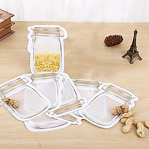 20 Pcs Mason Jar Bags 8 Oz, Reusable Airtight Seal Food Storage Bags Leak-Proof Saver Bags for Travel Camping and Kids, Small