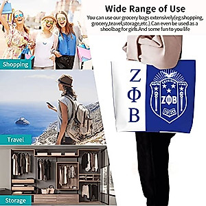 Lunch Bag Tote Bag Ze-ta Beta Large Women Reusable Beach Bags Shoulder Bag Handbag Waterproof for Travel Shopping One Size