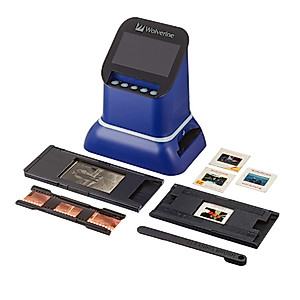 Wolverine F2D Saturn Digital Film & Slide Scanner - Converts 120 Medium Format, 127 Film, Microfiche, 35mm Negatives & Slides to Digital JPEG - Large 4.3" LCD w/HDMI Output (Blue)