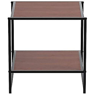Zinus Modern Studio Collection ET-2020Q Dane Night Table, Red Mahogany, Width 20.1 x Depth 20.1 x Height 20.1 inches (51 x 51 cm), Side Table, Steel Frame, Bed, Easy Assembly, Tools Included