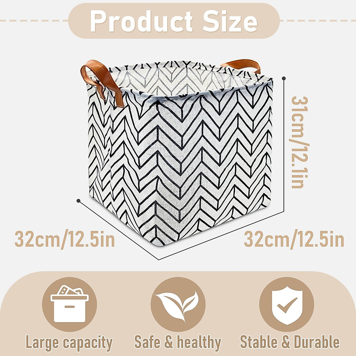 WisePoint Folded Clothing Storage Basket, Waterproof Closet Storage Bin with Metal Frame, Multifuctional Storage Bins for Clothes, Shoes (geometry)