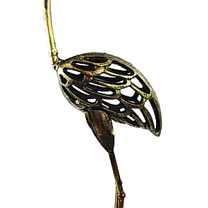 Seraphic Cast Iron Garden Decor Crane Bird Statues, Rustic Bronze, Set of 2