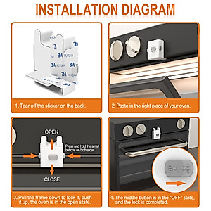 Stove Knob Covers for Child Safety, WeGuard 5 Pack Baby Proof Oven Door Lock & Clear Gas Stove Knob Covers for Kids Toddler, Baby Safety Kit No Tools Need or Drill