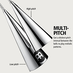 Meinl Percussion STBAG2-CH Tonally Matched Chrome Finish Steel Handheld A-Go-Go Bells, Large