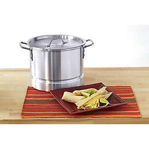 IMUSA USA Aluminum Tamale and Steamer Pot 32-Quart, Silver