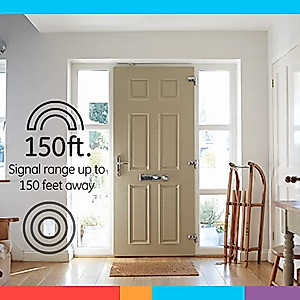 GE Wireless Doorbell Kit, Plug-In Receiver, 1 Push Buttons Door Bell, 2 Melodies Doorbell Chime, 4 Volume Levels, Classroom Doorbell, 150 Ft Range, White, 19298