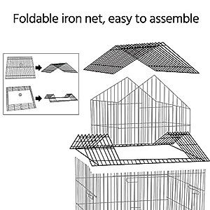 Yaheetech 55-inch Rolling Standing Triple Roof Top Medium Parrot Cage for Mid-Sized Parrots Cockatiels Sun Parakeets Green Cheek Conures Caique Pet Bird Cage with Detachable Stand