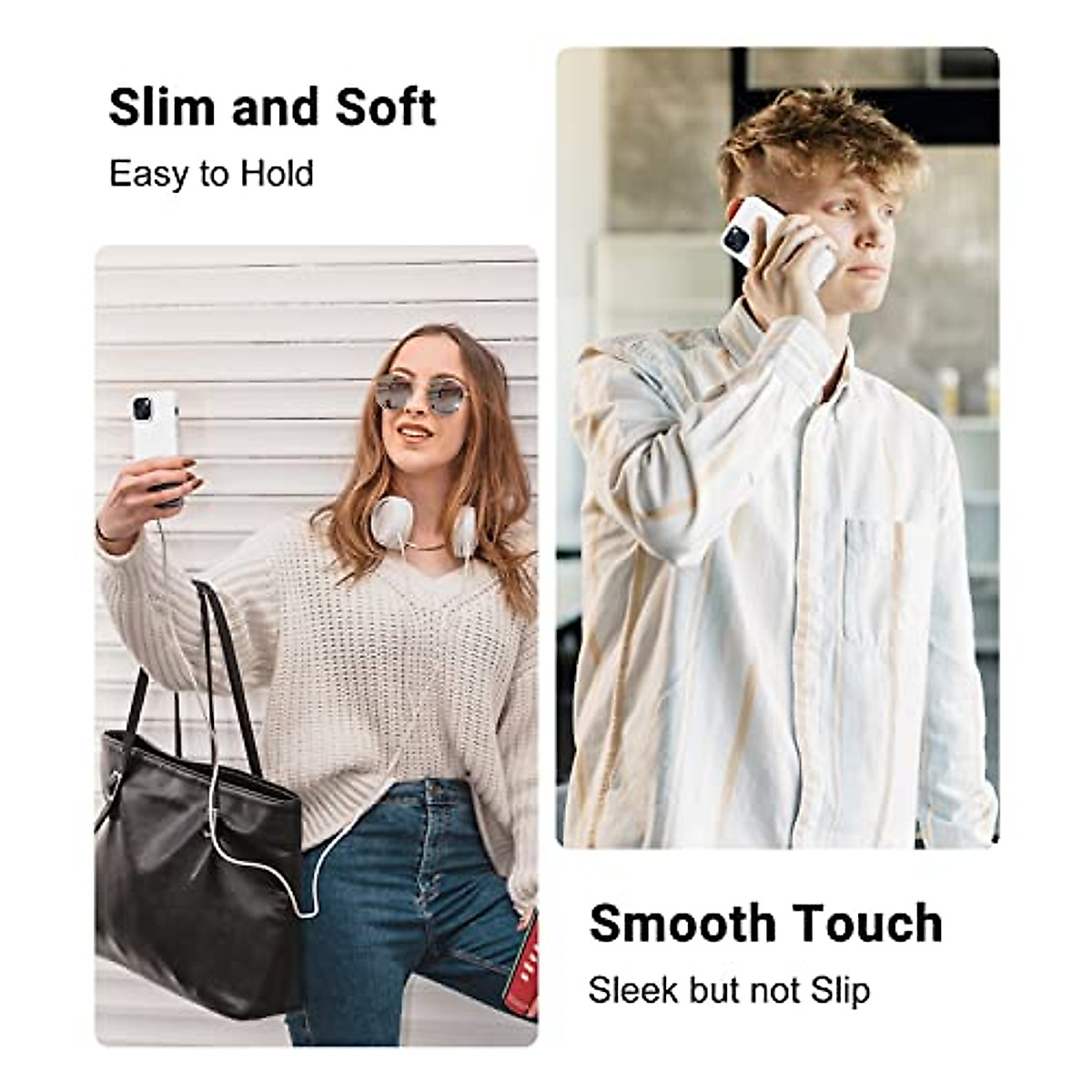 OTOFLY Designed for iPhone 13 Case, Silicone Shockproof Slim Thin Phone Case for iPhone 13 6.1 inch (White)