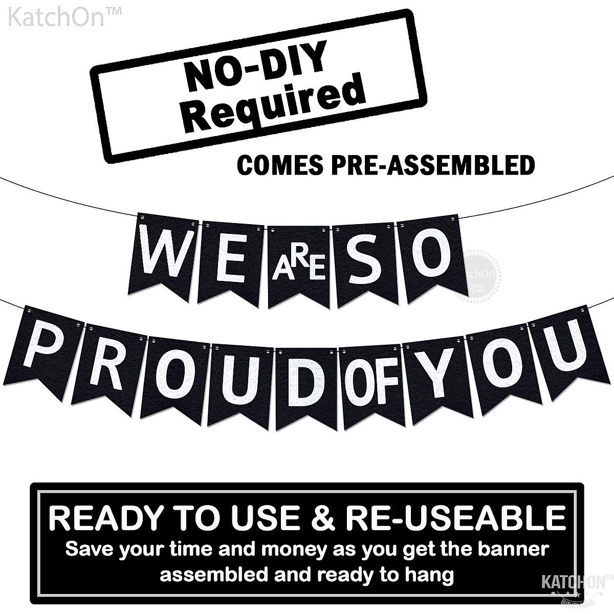 KatchOn, We are So Proud of You Banner - Huge, 10 Feet, No DIY | Congratulations Banner, Black and White Graduation Decorations Class of 2024 | Graduation Party Decorations | Karate Party Decorations