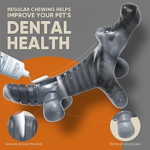 LEGEND SANDY Indestructible Dog Toys for Aggressive Chewers Large Breeds, Tough Nylon Dog Chew Toys for Large Dogs, Durable Dog Bone Toys for Medium/Large Breeds, Safe Bacon Flavor