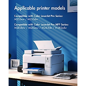 OLORVA 206A Toner Cartridge 4 Pack | Toner Cartridge Replacement for HP 206A 206X Compatible with HP Color Laserjet Pro MFP M283fdw M283cdw M255dw, Color Pro MFP M283 M255 Series | W2110A