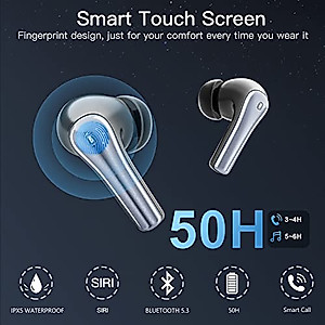 GEEKTOP Wireless Earbuds, 60H Playtime Bluetooth Headphones Built in Noise Cancellation Mic with Charging Case, Stereo Sound in-Ear Ear Buds for iPhone/Android and Pods