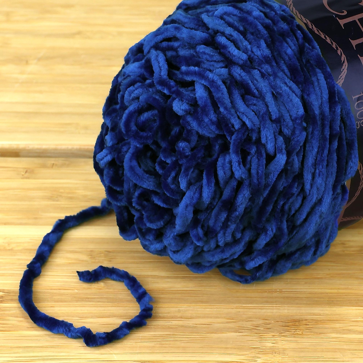 JubileeYarn Chenille Yarn - Worsted Weight - 100g/cake - Iolite - Dark Midnight Blue Velvet - Crochet and Knitting Yarn - 2 Cakes