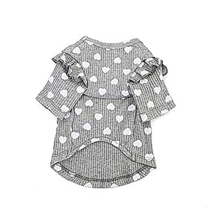 Small Puppy Clothes for Girls Pet Clothes Autumn Winter Love Holiday Shirts Spring Summer Outfits for Small Breeds Puppy Shirt