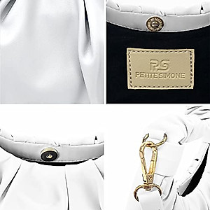 PS PETITE SIMONE Small White Purse Sofii Shoulder Bag Mini Black Clutch Purses for Women Trendy Handbag Beige Purse