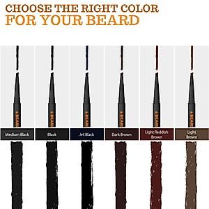 Beard Styling Pencil Kit - Medium Brown Beard Pen 4 Tip Micro-Fork and Beard Pen Filler