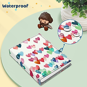 Fintie Photo Album 4x6 Photos - 52 Photos Small Mini Capacity Premium Vegan Leather Cover Photo Album, Portable Wallet Photo Album for Family Wedding Boys Girls, Raining Hearts