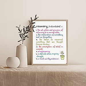 Sober - Sobriety Gifts for Women and Men - Alcoholism Recovery - Quotes Wall Decor - Alcohol and Drug Abuse Get Well Encouragement Gift - Recovery Poster - 8x10 Art Print - UNFRAMED