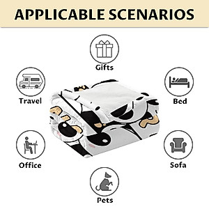 Custom with Name Kids Boys Girls Blanket - Soft, Lightweight & Warm - 60x50 Inches Panda Throw Blanket for Bed, Couch - White Panda Stuffed Blanket for Room Decor