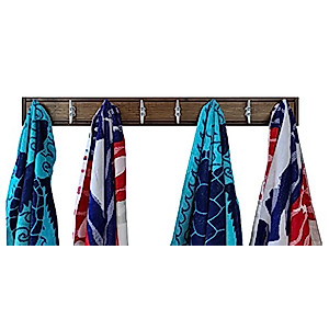 Bay View, Wood Boat Cleat Hook Rack, Rustic Hook Rack, Farmhouse Hook Rack, Wooden Coat Rack, Coat Rack Wall Mount- 4 Sizes and 20 Colors - Jacobean