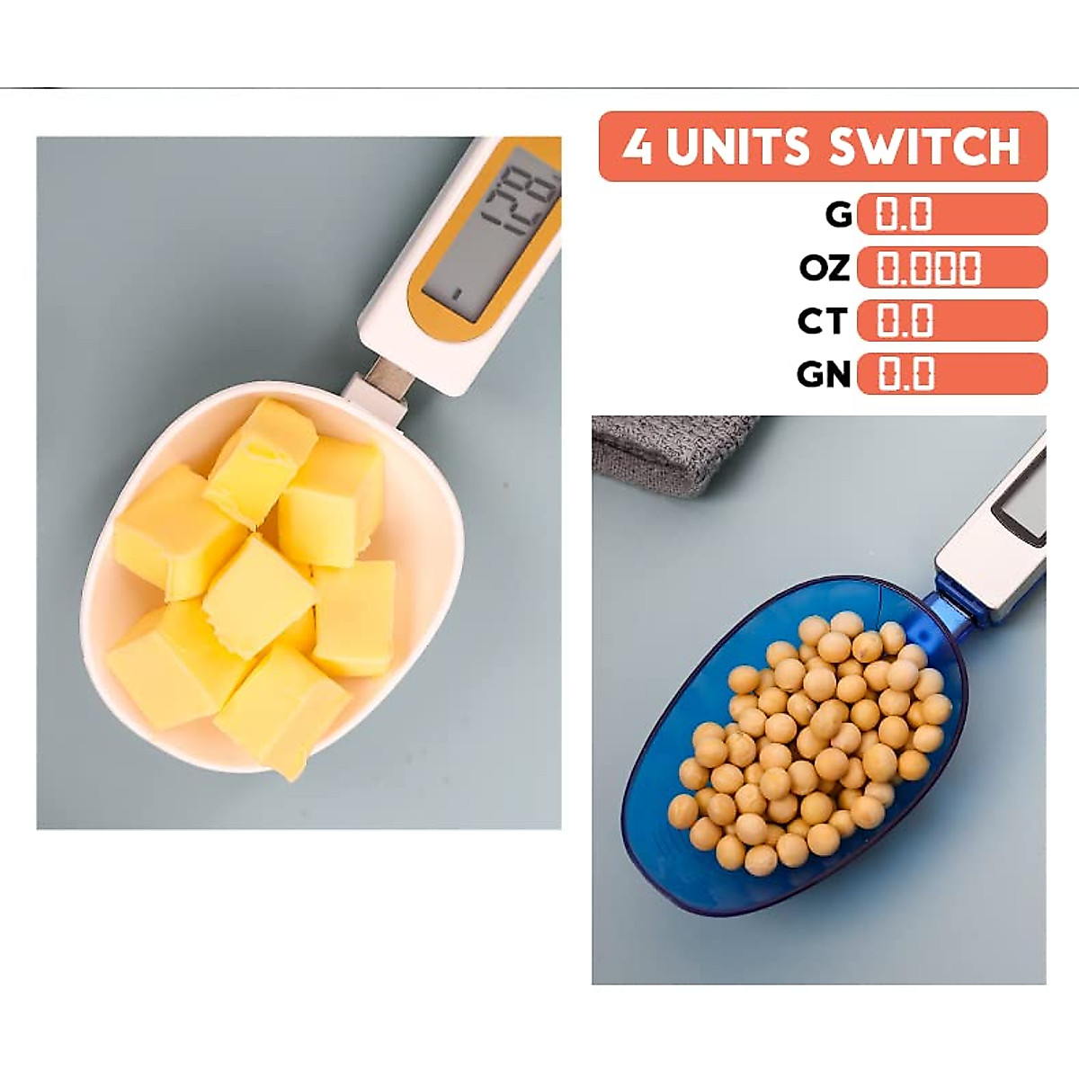 Digital Spoon Scale Electronic Measuring Spoon for Food, Spice High Precision with LCD Display Weights up to 500g (USB Charging)