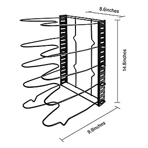 DOUBA 5 Tires Kitchen Storage Rack Pan Pot Lid Organizer Shelves Holder Stand Iron Storage Rack for Cutting Board,Pan,Pot