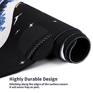 MEWOOCUE Gaming Laptop Mouse Pad, Sea Wave Big Desk Pads PC Keyboard Waterproof and Non-Slip 31.02 x 11.8inches 3mm Thick XL,XXL Rubber Table Mat, Kanagawa Surfing and Black