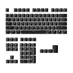 Happy Balls Pudding Keycaps PBT Backlit Cherry MX Keycap Set Doubleshot OEM Profile Translucent with Keycap Puller for US UK Layout 61 87 104 108 MX Switches Mechanical Keyboard(Black)