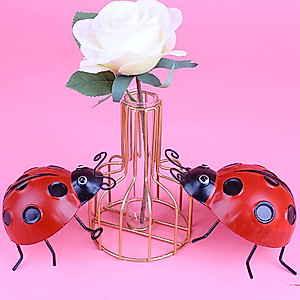 IMIKEYA 4pcs Wrought Iron Lawn Ladybug Simulation Ladybug Simulated Ladybug Garden Ladybug Iron Art Ladybug Iron Ladybug Yard Ladybug Decoration Ladybug Model Ladybug Decorations